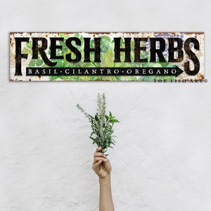 Modern Kitchen Farmhouse Decor Fresh Herbs Sign Farm Signs Large Rustic ...