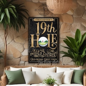 19th Hole Sign Personalized Golf Sign Home Bar & Lounge Wall Decor ...
