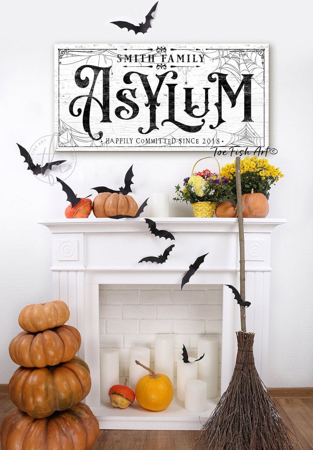 Halloween Sign Asylum Personalized Halloween Signs Custom Home Creepy ...