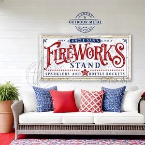 4th of July Sign Fireworks Stand Sign Personalized Wall Decor 1776 ...