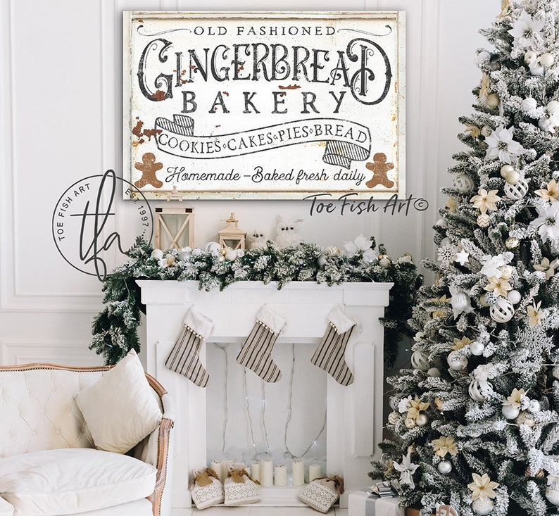 Gingerbread Sign Rustic Farmhouse Kitchen Decor Custom Family - Etsy