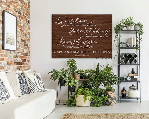 By Wisdom a House is Built Proverbs 24 3 4 Sign Scripture Sign | Etsy