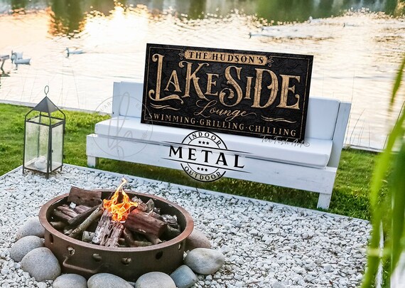 Lake House Sign Personalized Lakeside Lounge Signs Custom - Etsy