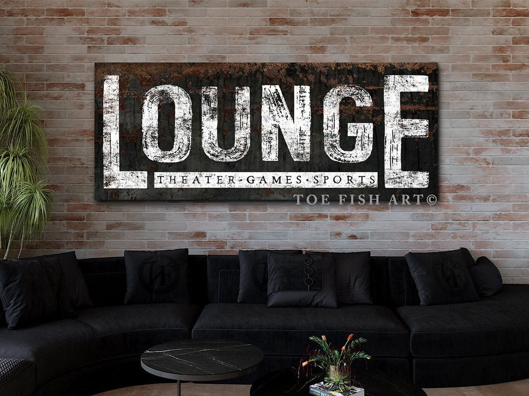 Modern Farmhouse Wall Decor Family Lounge Sign Large Rustic Wall Art ...