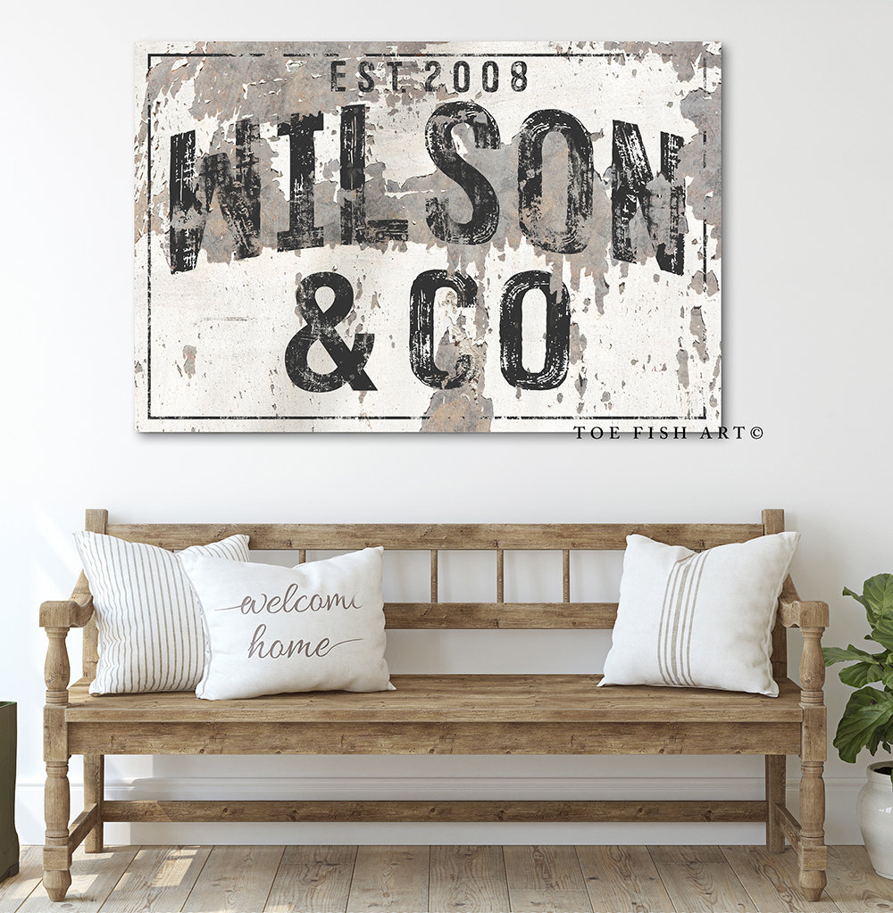 Family Name Sign Last Name Established Signs Gift for Her | Etsy