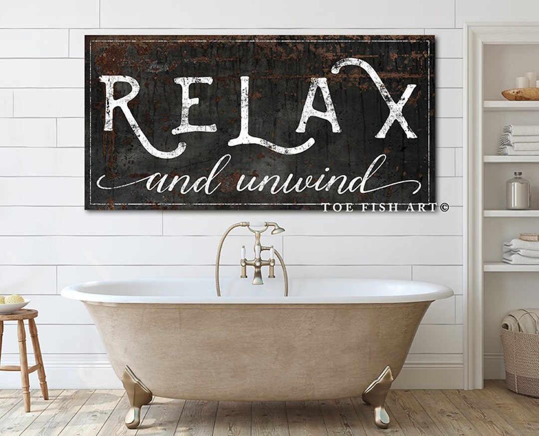 RELAX and Unwind Modern Farmhouse Wall Decor Bedroom Living Room ...
