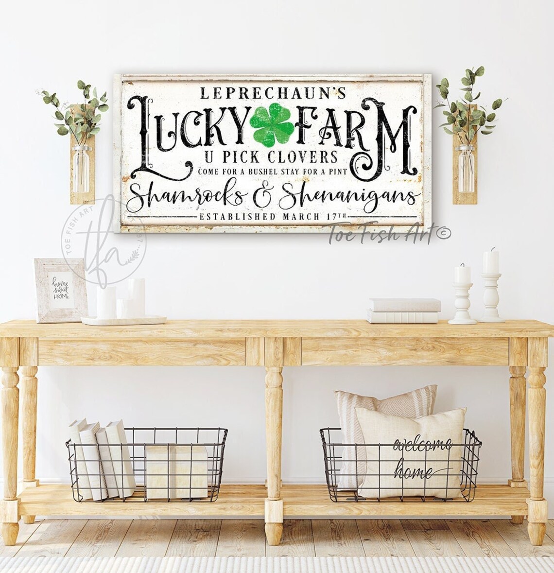 St Patrick's Day Sign Modern Farmhouse Wall Decor Canvas - Etsy