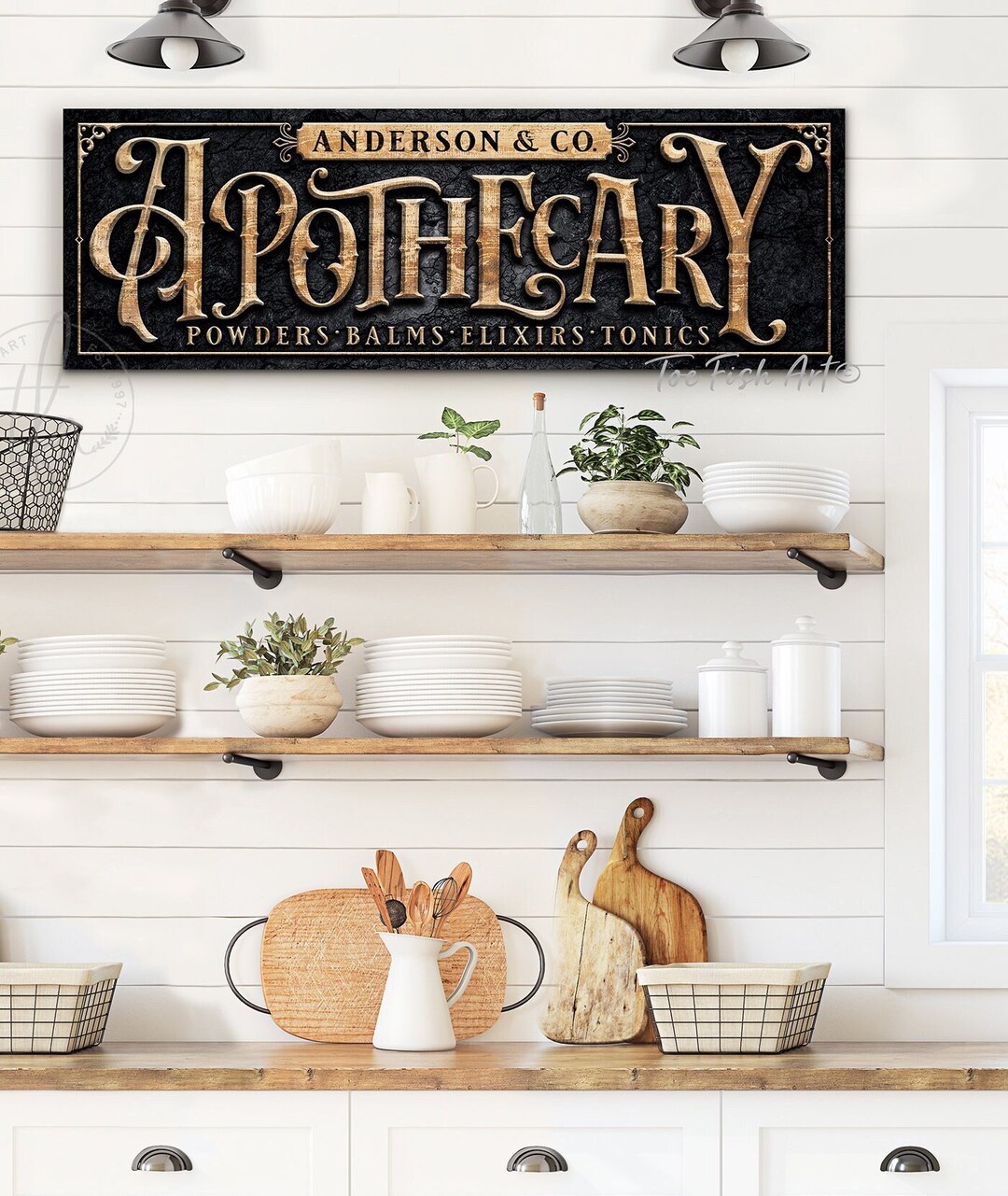 Apothecary Sign Rustic Modern Farmhouse Wall Decor Personalized Name ...