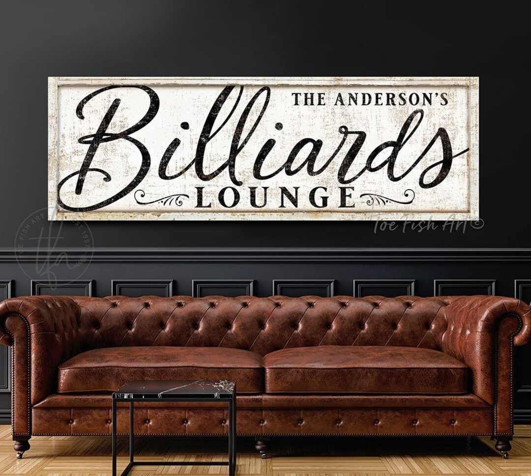 Personalized Billiards Sign Modern Farmhouse Wall Decor Last Name Pool ...