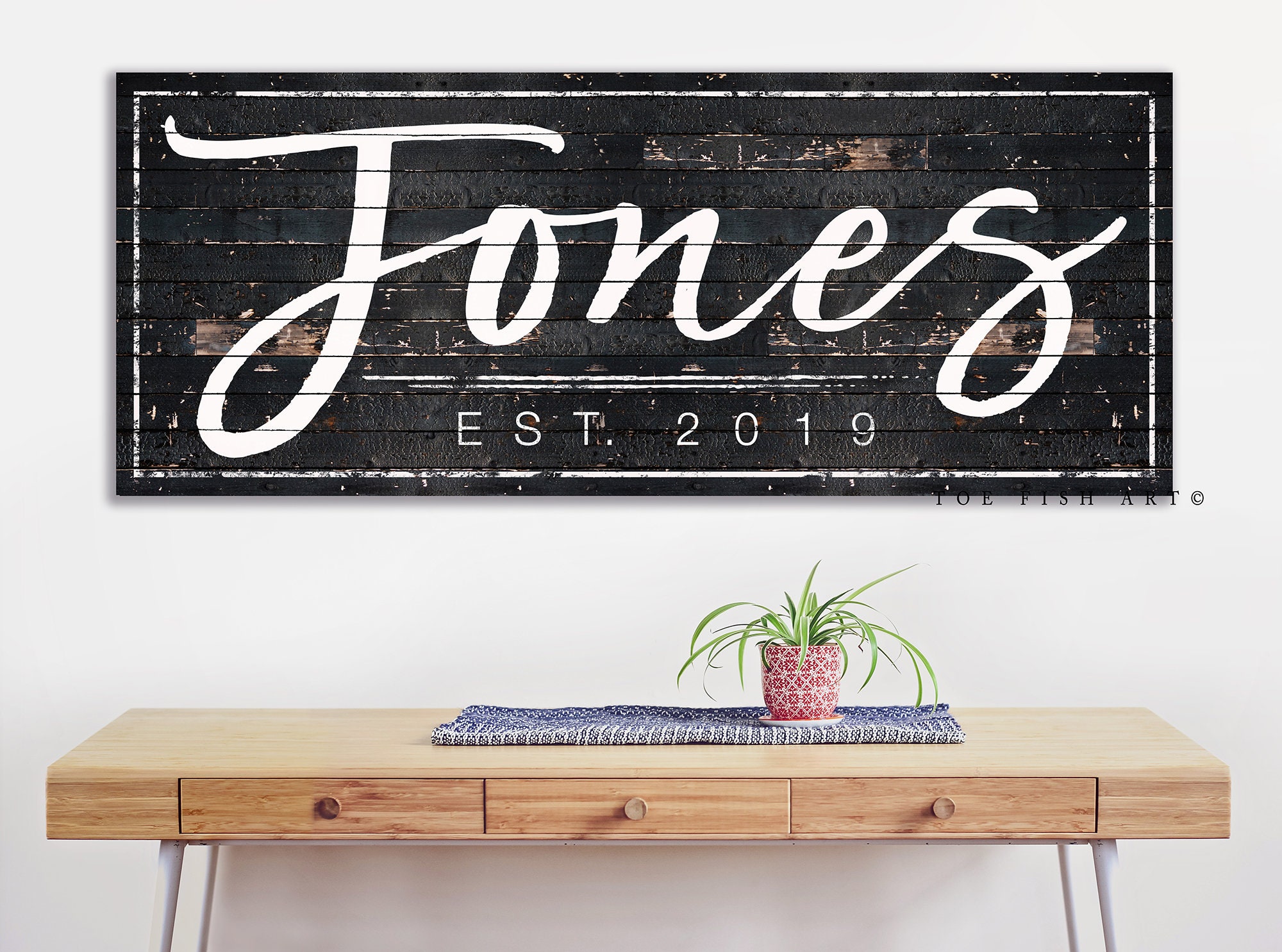 Family Name Sign Last Name Established Signs Gift for Her - Etsy