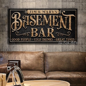 METAL SIGN! Personalized Basement Bar Sign Custom Family Name Sign ...