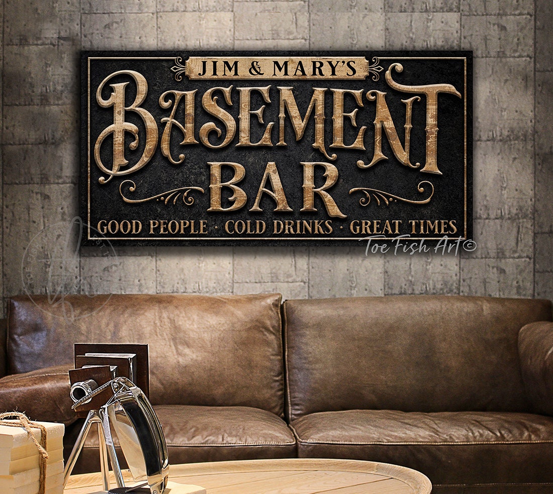 METAL SIGN! Personalized Basement Bar Sign Custom Family Name Sign ...