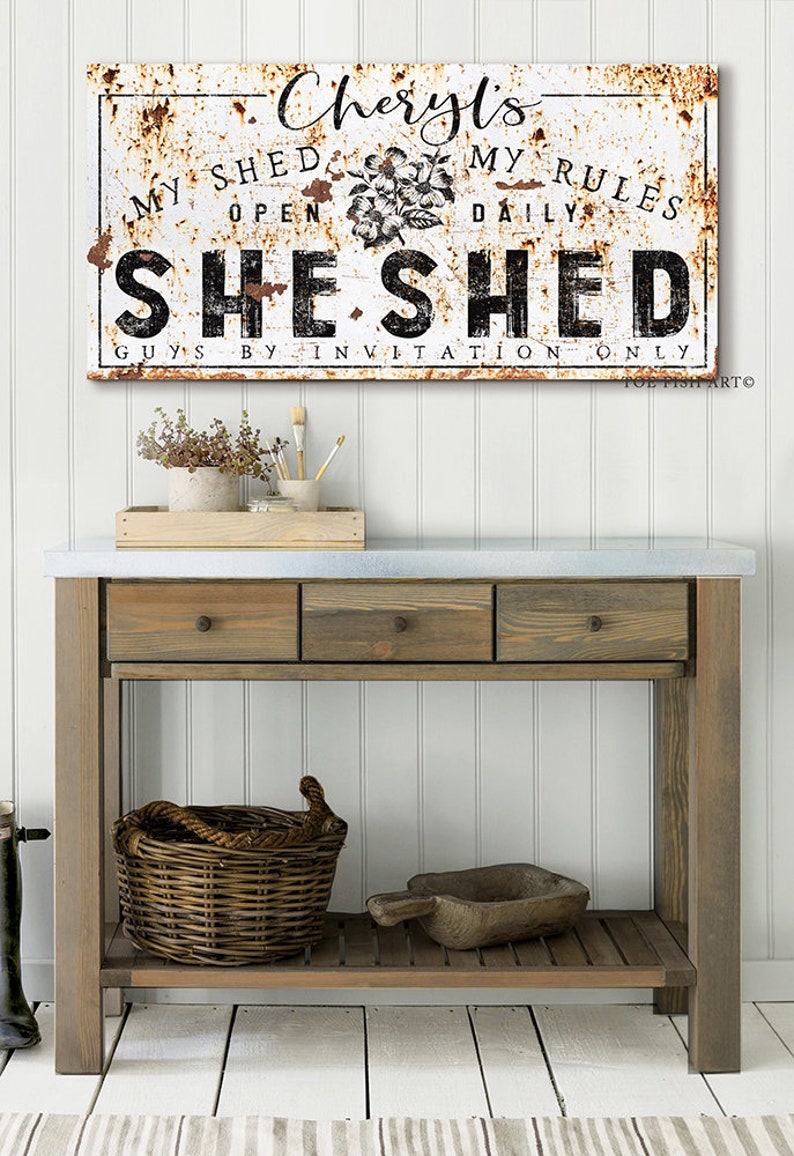 Custom Family Name Sign Modern Farmhouse Decor She Shed Sign - Etsy