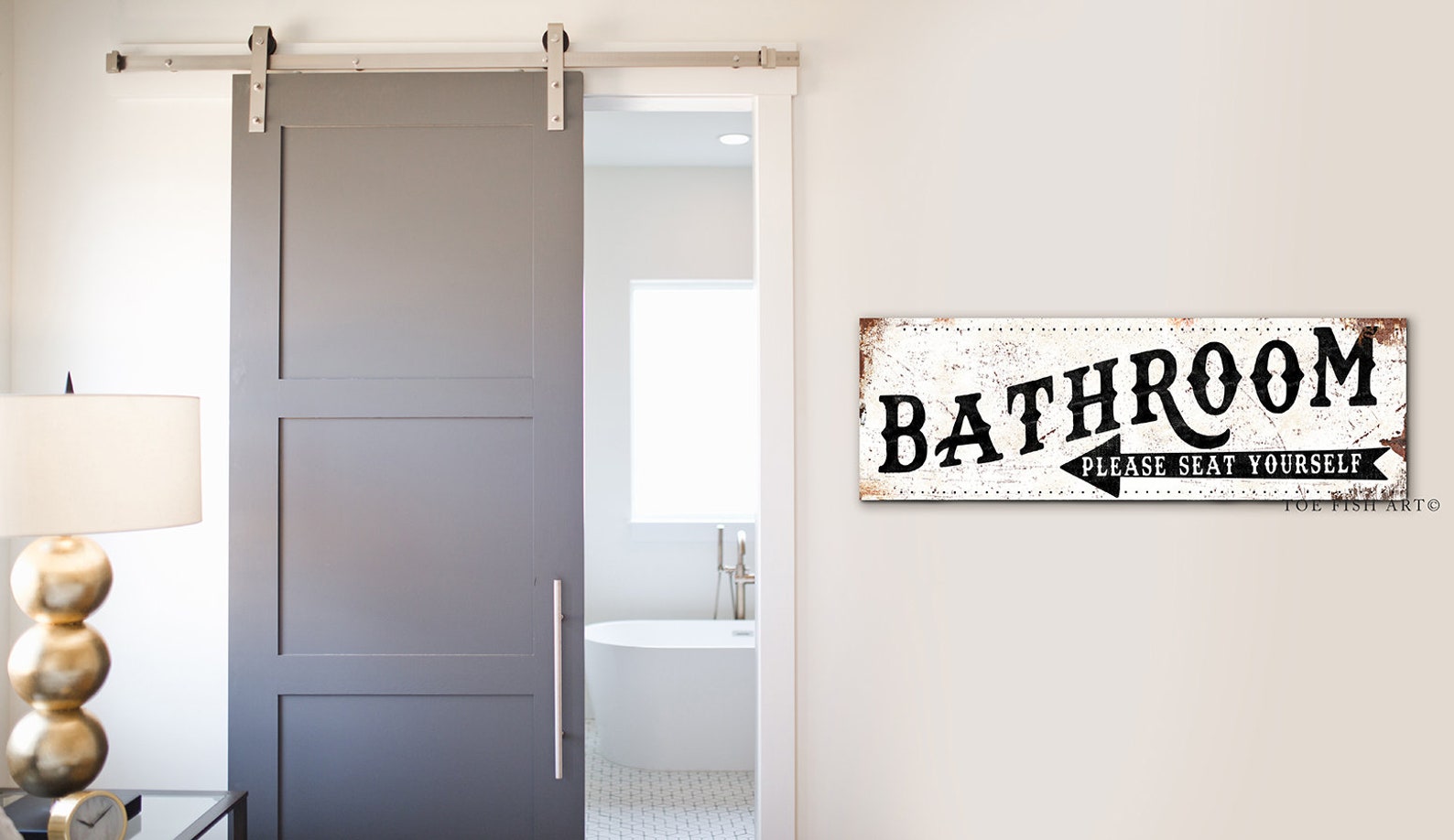Bathroom Sign Farmhouse Bathroom Wall Decor Bathroom Decor Rustic ...