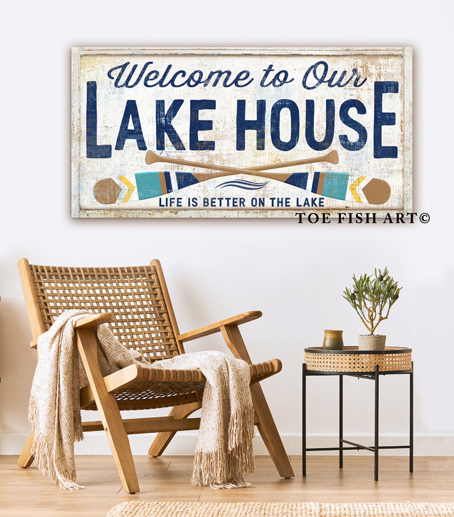 Custom Lake House Sign Modern Farmhouse Wall Decor Welcome | Etsy