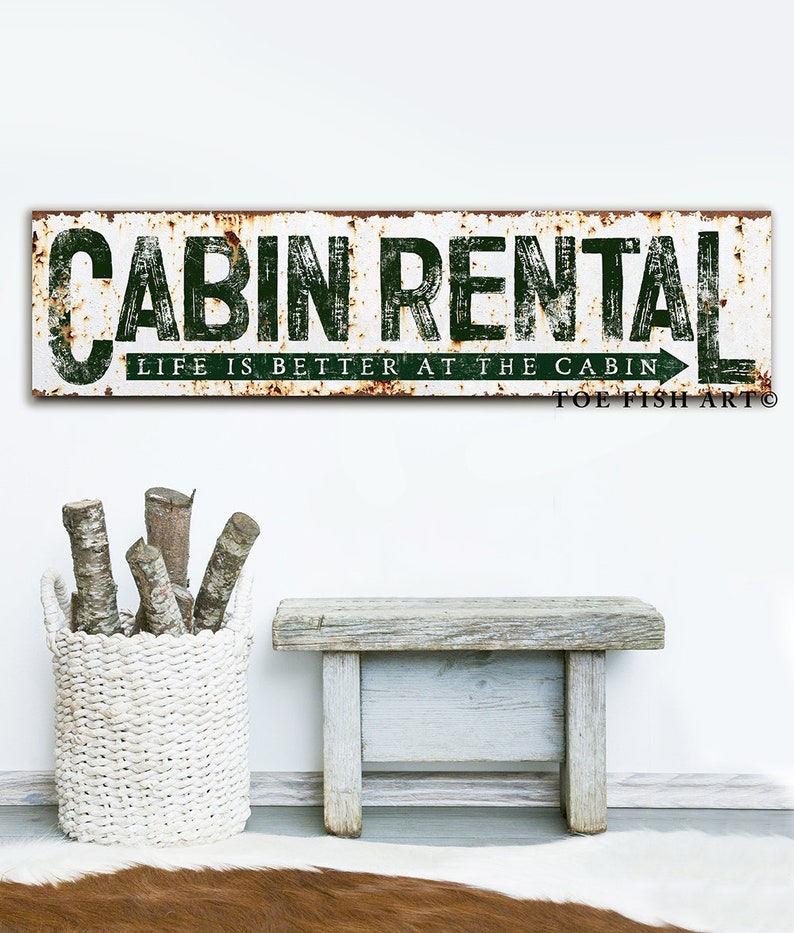 Cabin Rental Sign Family Cabin Sign Modern Farmhouse Wall Decor Large ...