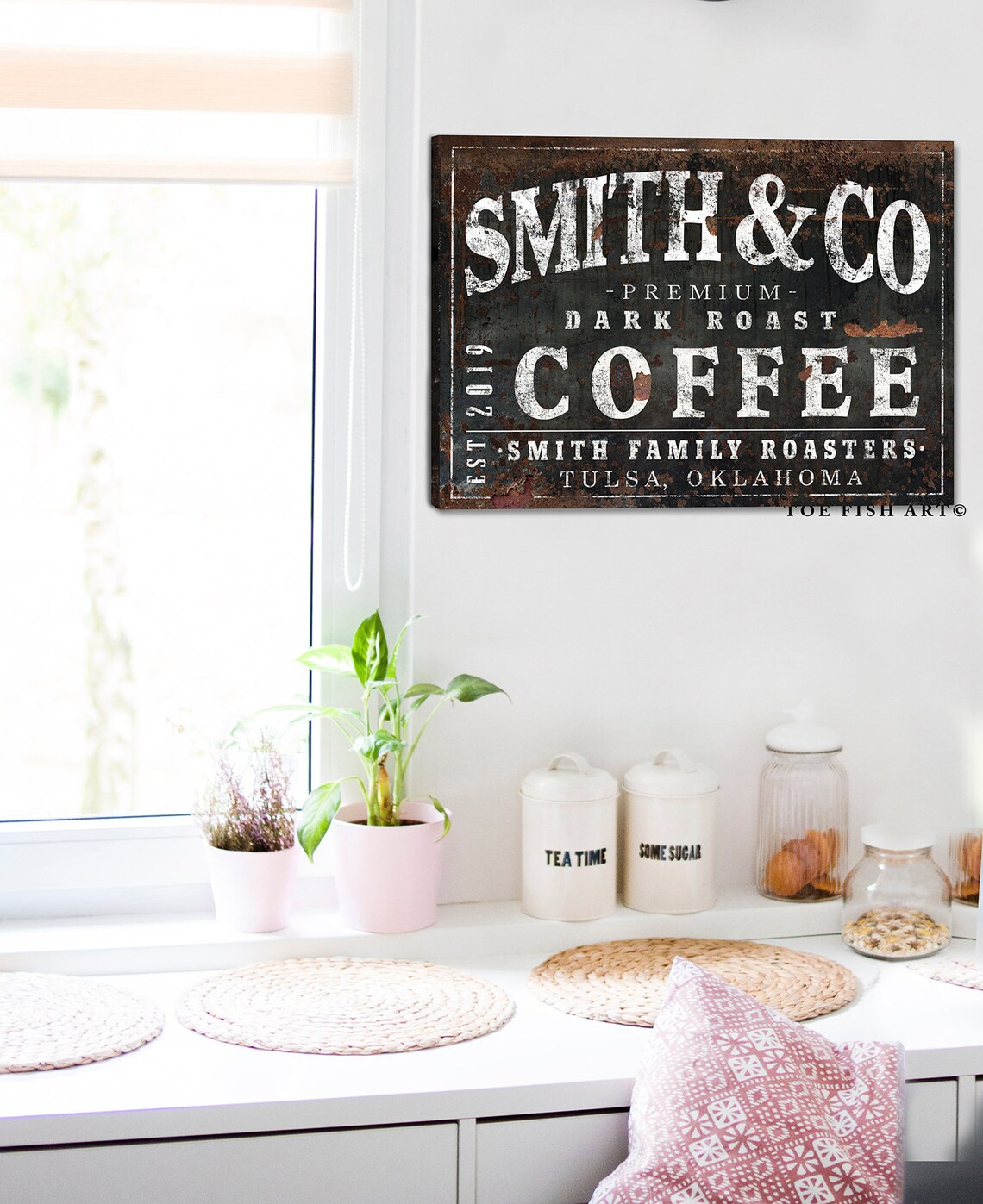Modern Farmhouse Decor COFFEE HOUSE Sign Personalized Last - Etsy