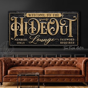 Hideout Lounge Personalized Sign Members Only Man Cave Bar Family Last ...