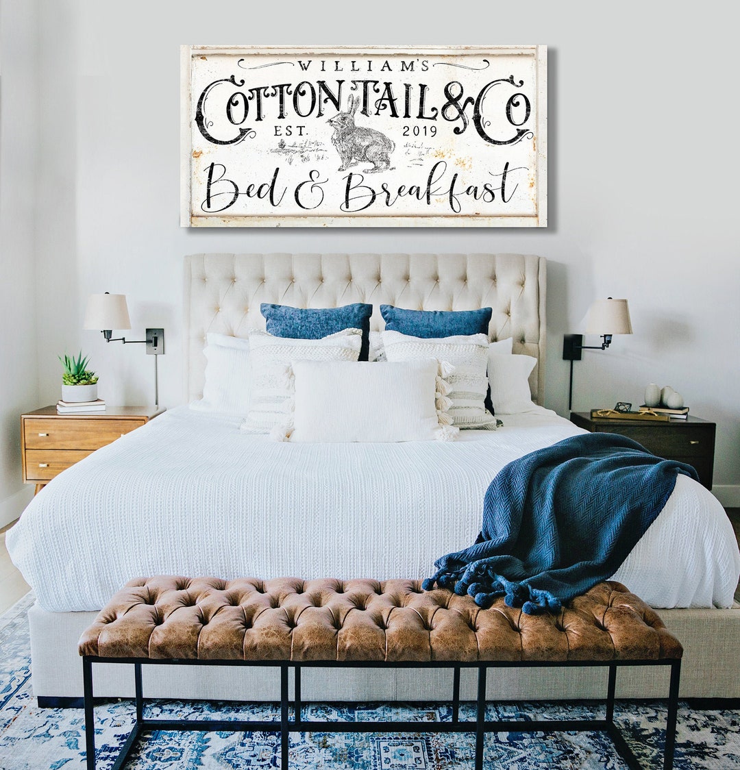 Rustic Farmhouse Wall Decor Bed & Breakfast Sign Modern Bedroom Wall ...