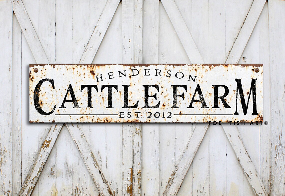 Modern Farmhouse Wall Decor Cattle Sign Cow Farm Sign Custom | Etsy