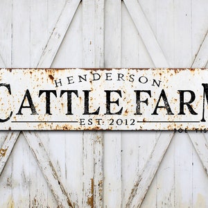 Modern Farmhouse Wall Decor Cattle Sign Cow Farm Sign Custom Last Name ...