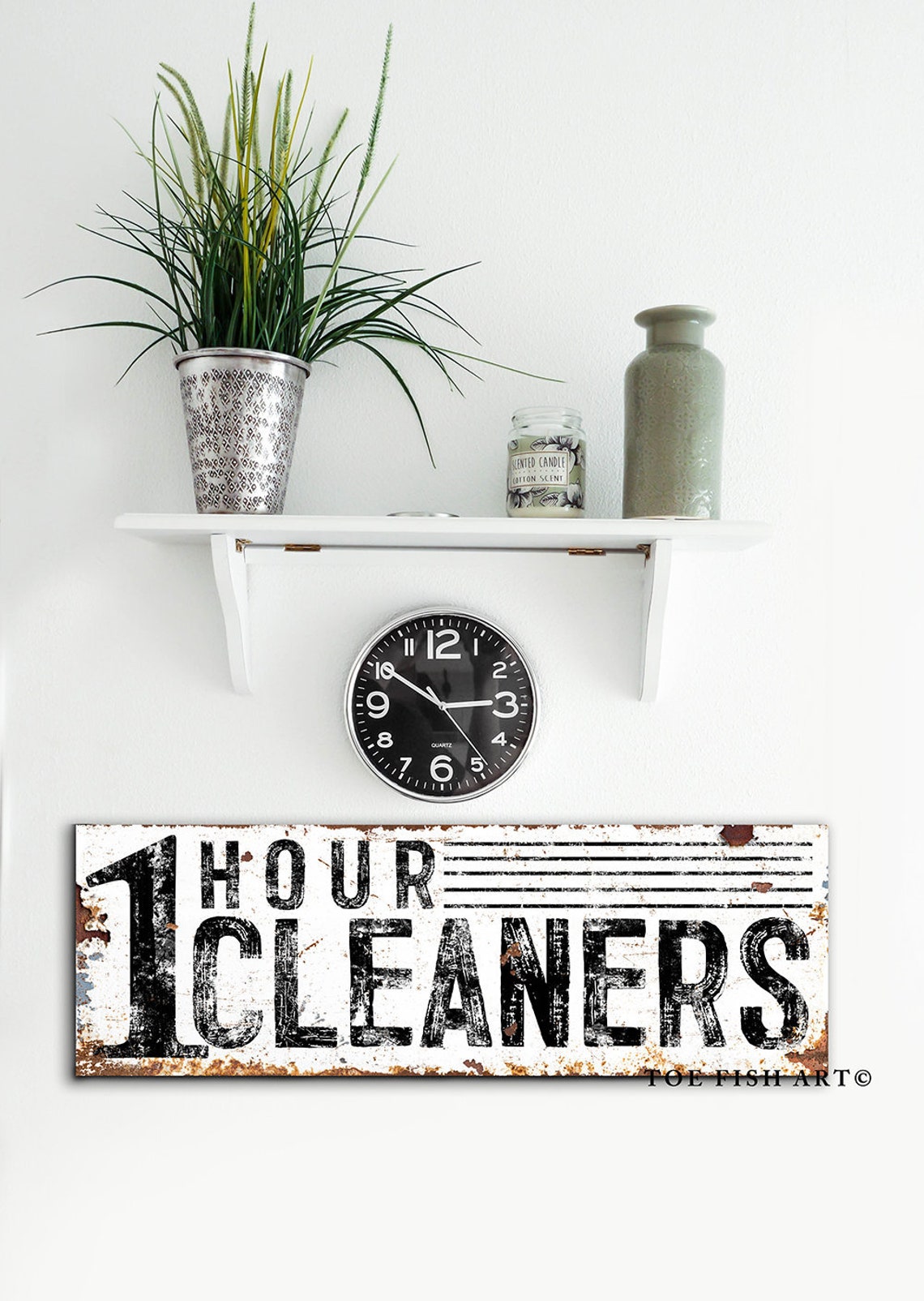 Modern Farmhouse Wall Decor Laundry Room Sign 1 Hour Cleaners Wash ...