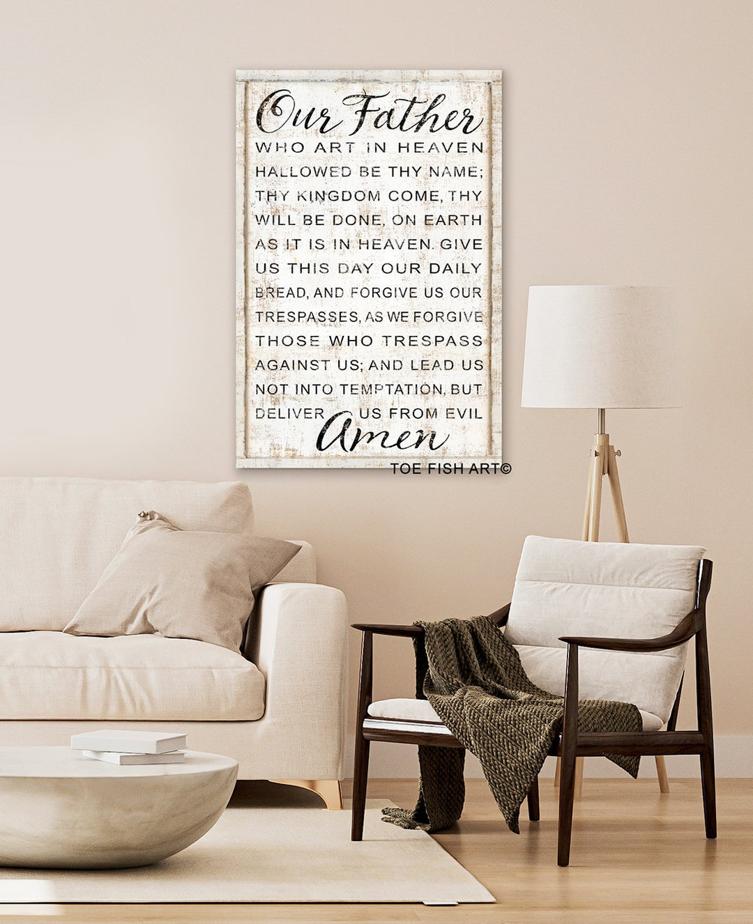 The Lords Prayer Sign Our Father Sign Modern Farmhouse Wall Decor ...