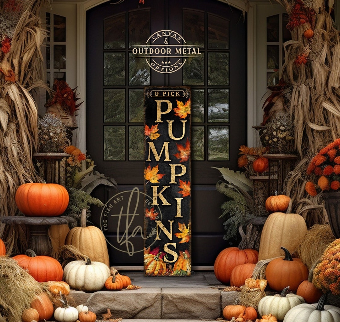 Rustic Pumpkin Patch Sign – Rustic Fall Farmhouse Wall Art, Autumn Porch Decor, Thanksgiving ...