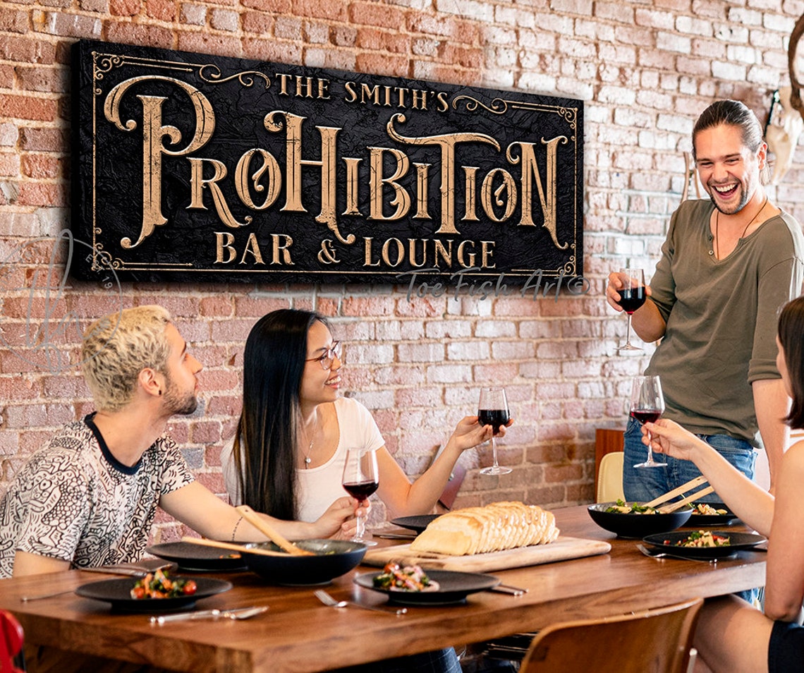 Prohibition Bar and Lounge Personalized Sign Speakeasy - Etsy