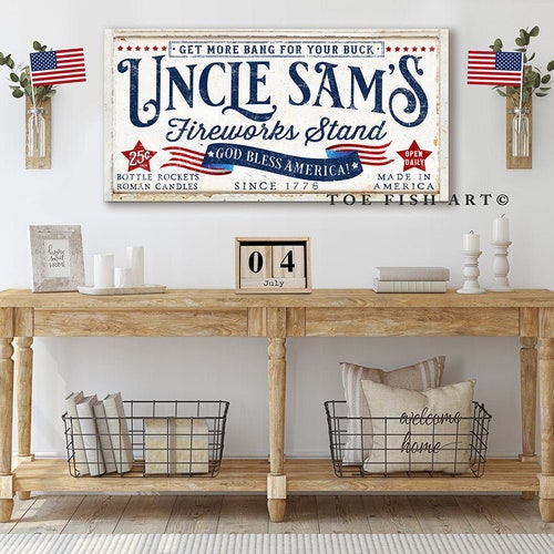 4th of July Sign Uncle Sam's Fireworks Stand Sign Modern - Etsy