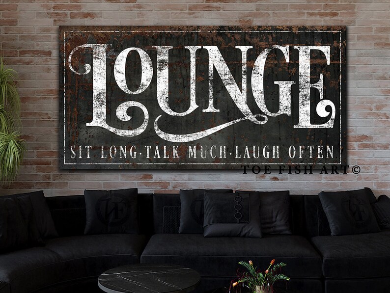 Modern Farmhouse Wall Decor Family Lounge Sign Large Rustic Wall Art ...