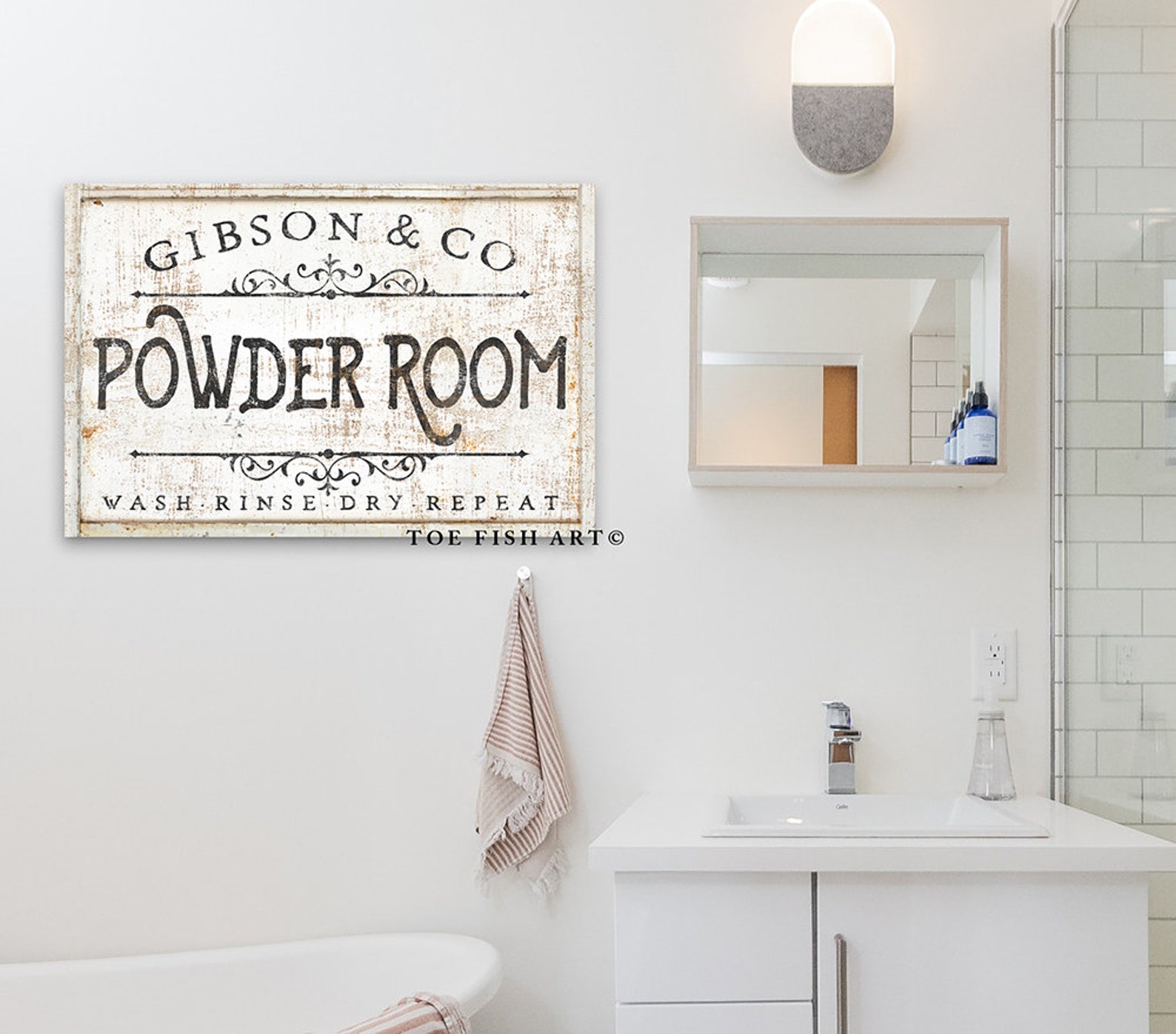 PERSONALIZED Custom Powder Room Sign Bathroom Family Name and - Etsy