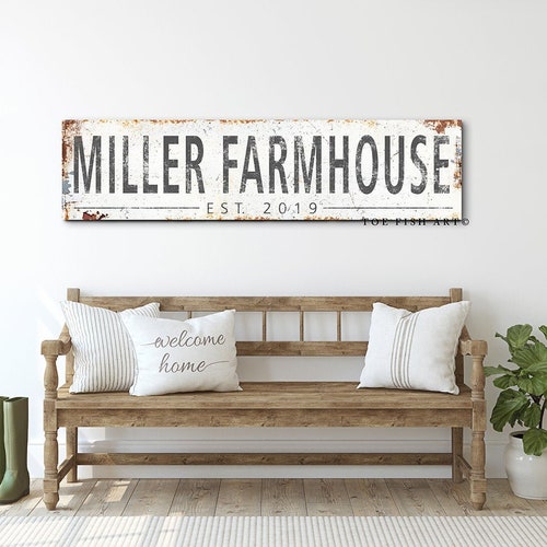 Family Name Sign Modern Farmhouse Last Name Established Signs - Etsy