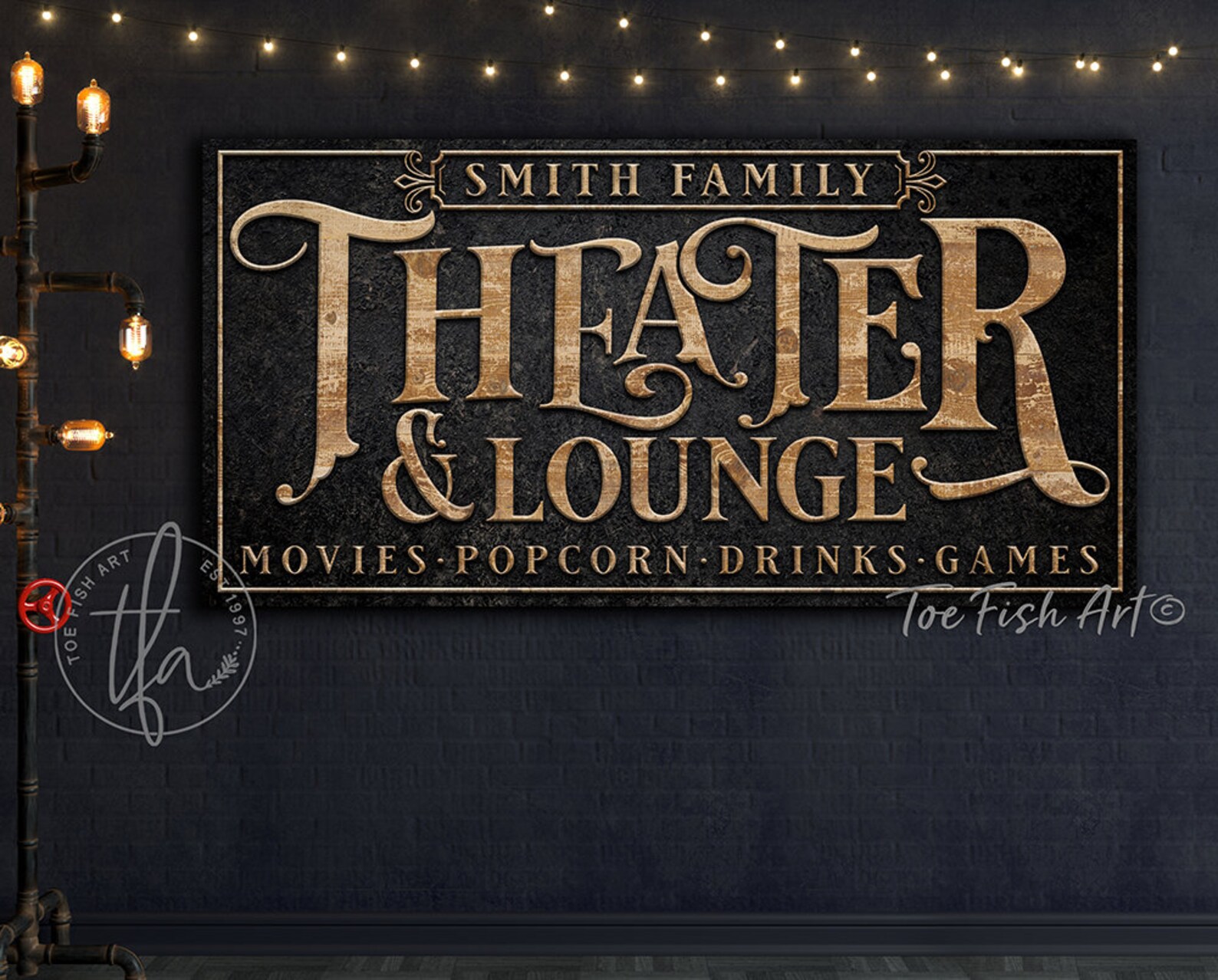 Personalized Theater & Lounge Large Rustic Wall Art Movie TV - Etsy