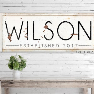 Family Name Sign Modern Farmhouse Last Name Established Signs Gift for ...