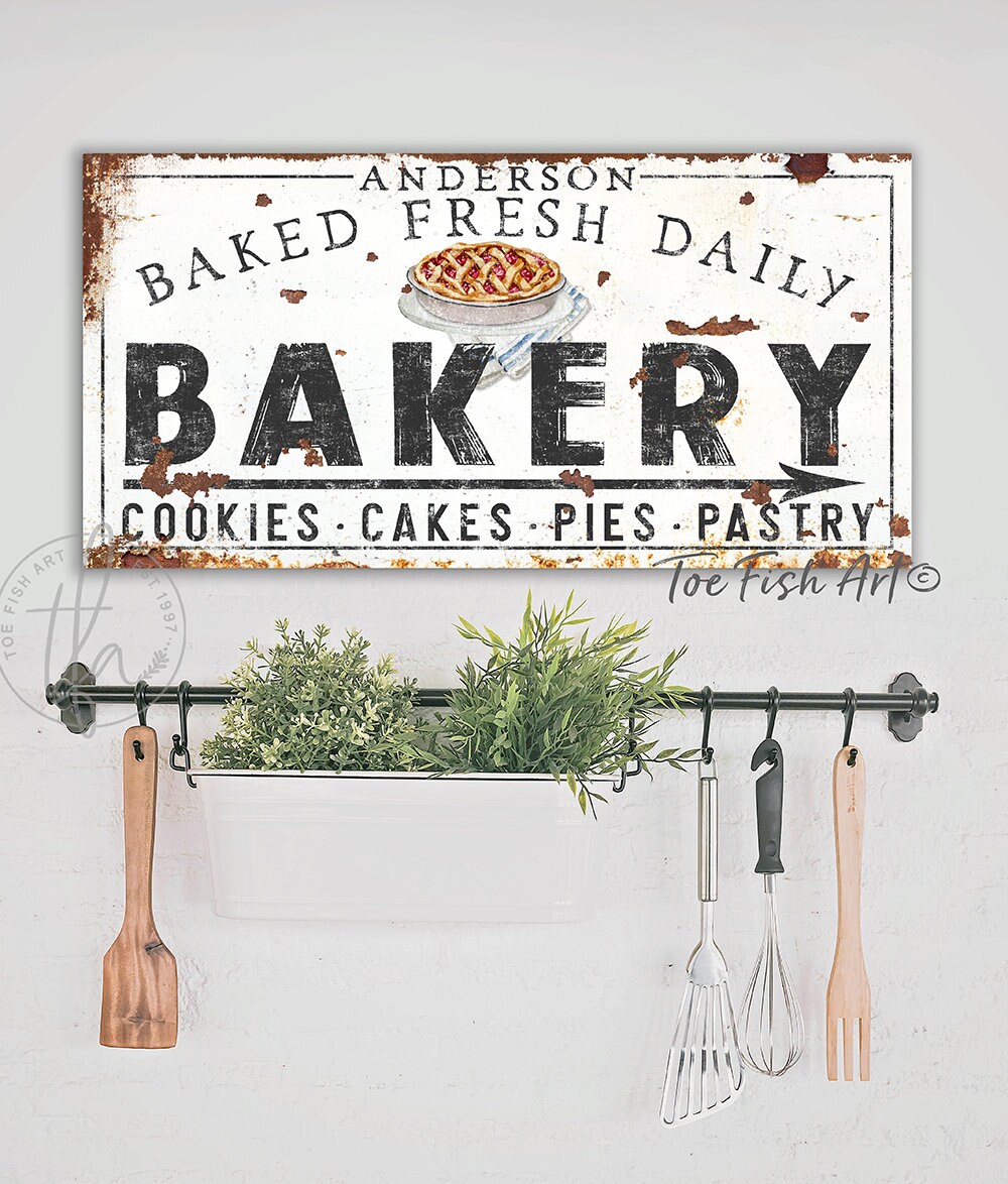 Bakery Sign Modern Farmhouse Wall Decor Cupcakes Pies Kitchen Sign ...
