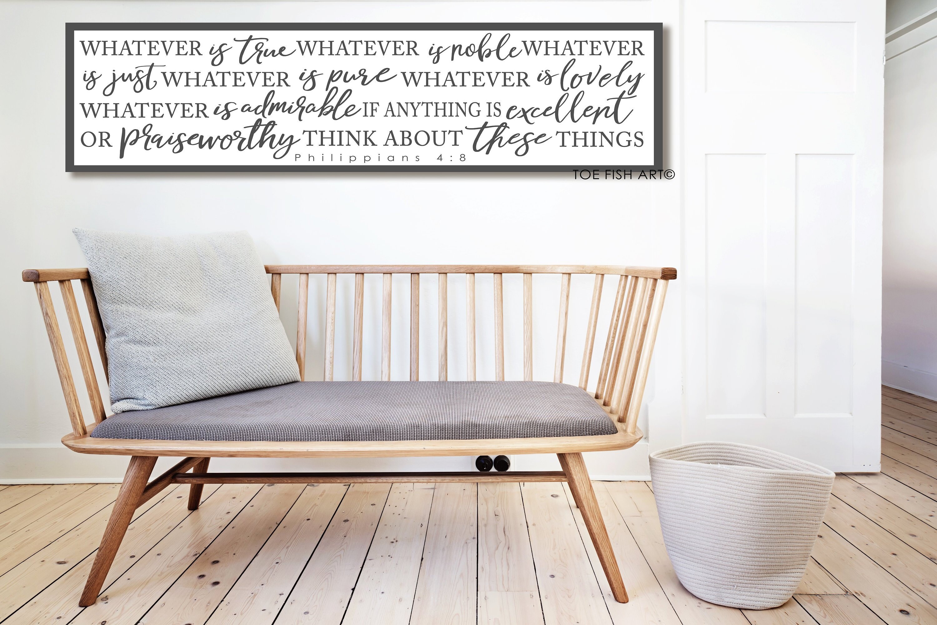 Whatever is True Sign Canvas Wall Art Philippians 4:8 | Etsy
