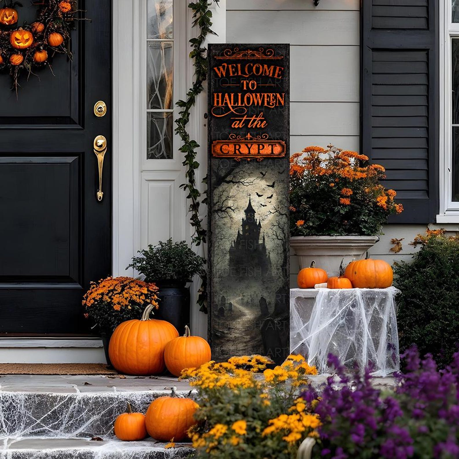 Personalized Halloween Porch Sign – Haunted House Welcome Fall ...