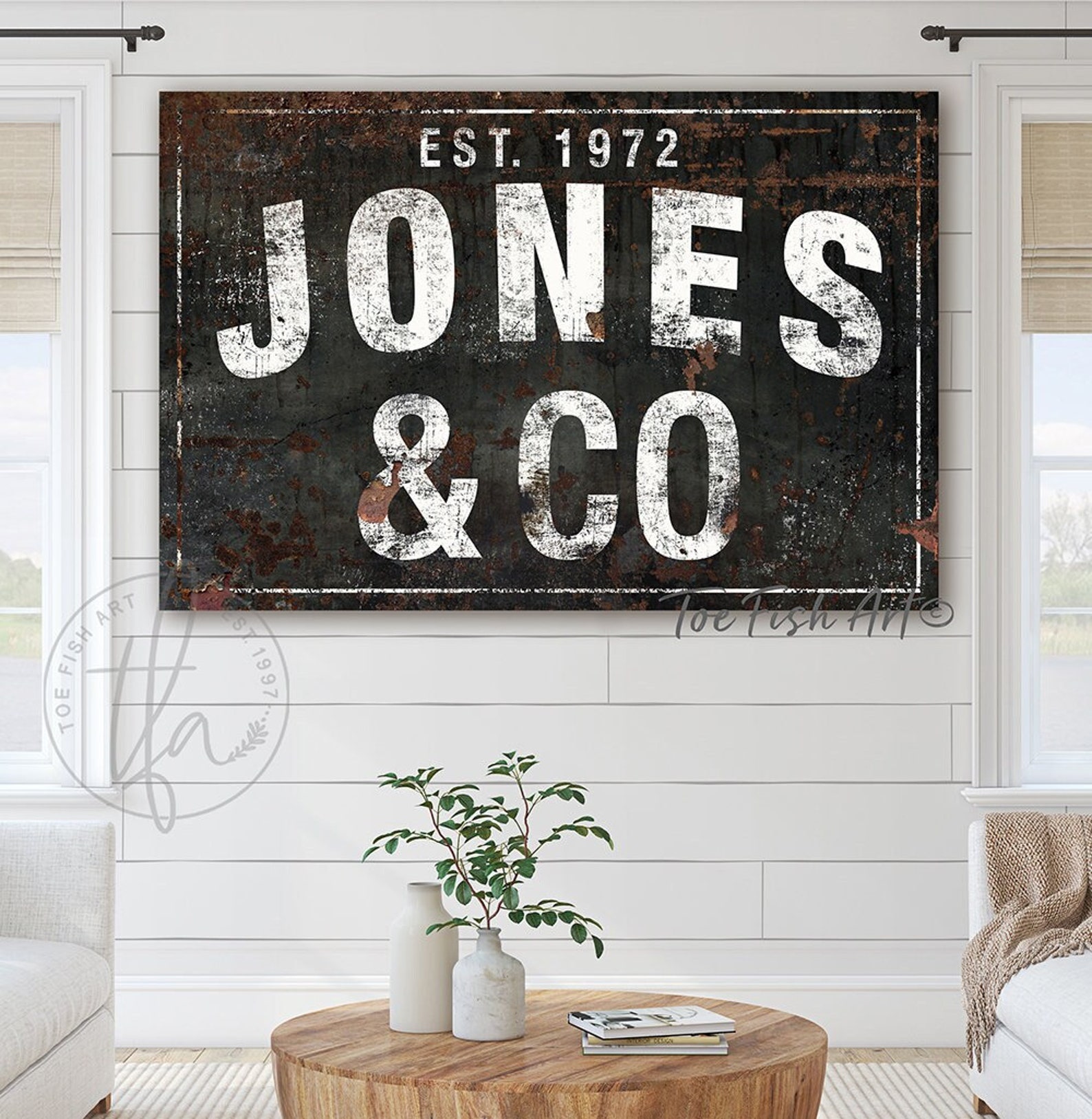 Family Name Sign Last Name Established Signs Gift for Her - Etsy