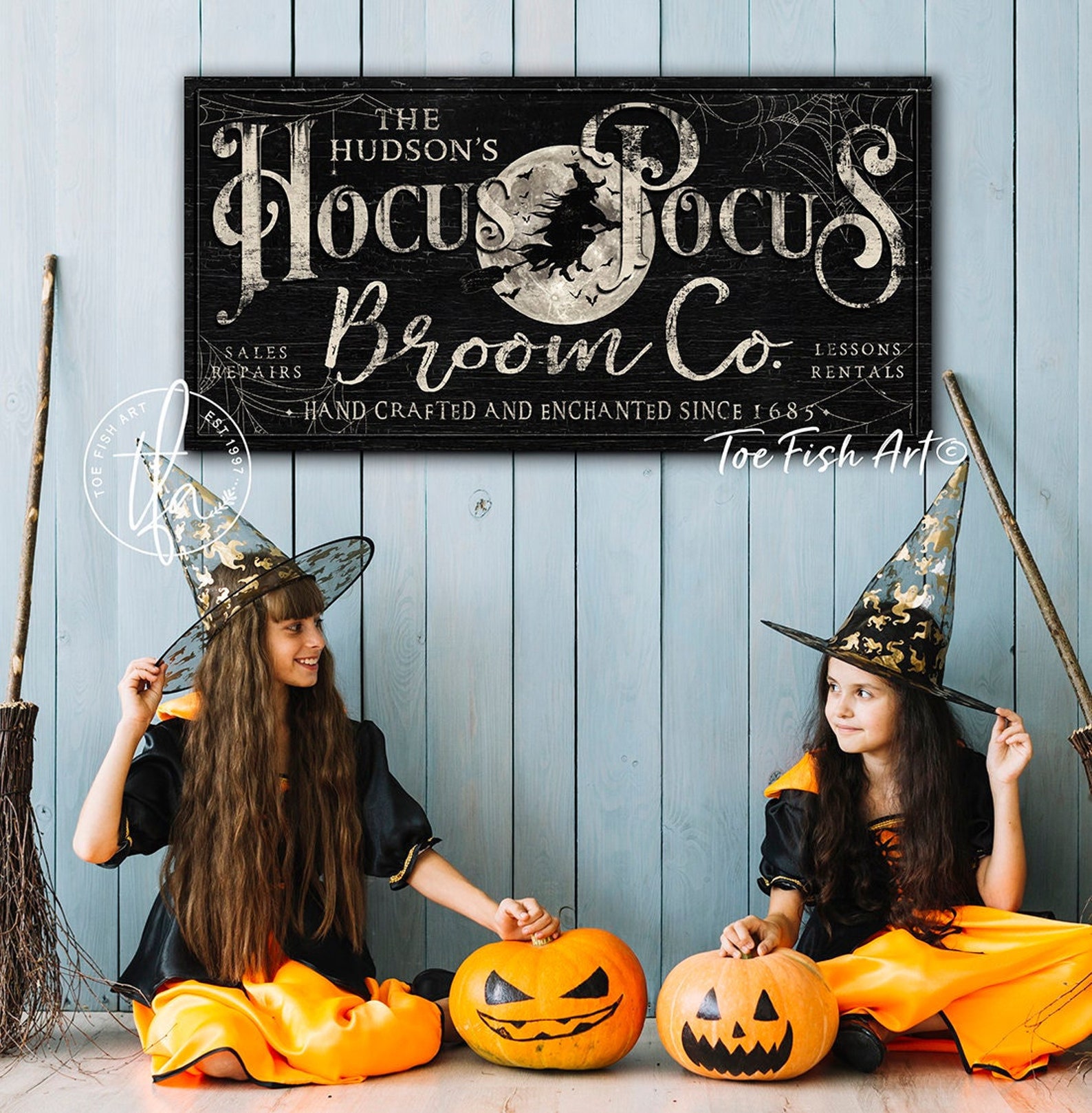 Hocus Pocus Sign Halloween Home Decor Name Sign Witch Flying - Etsy