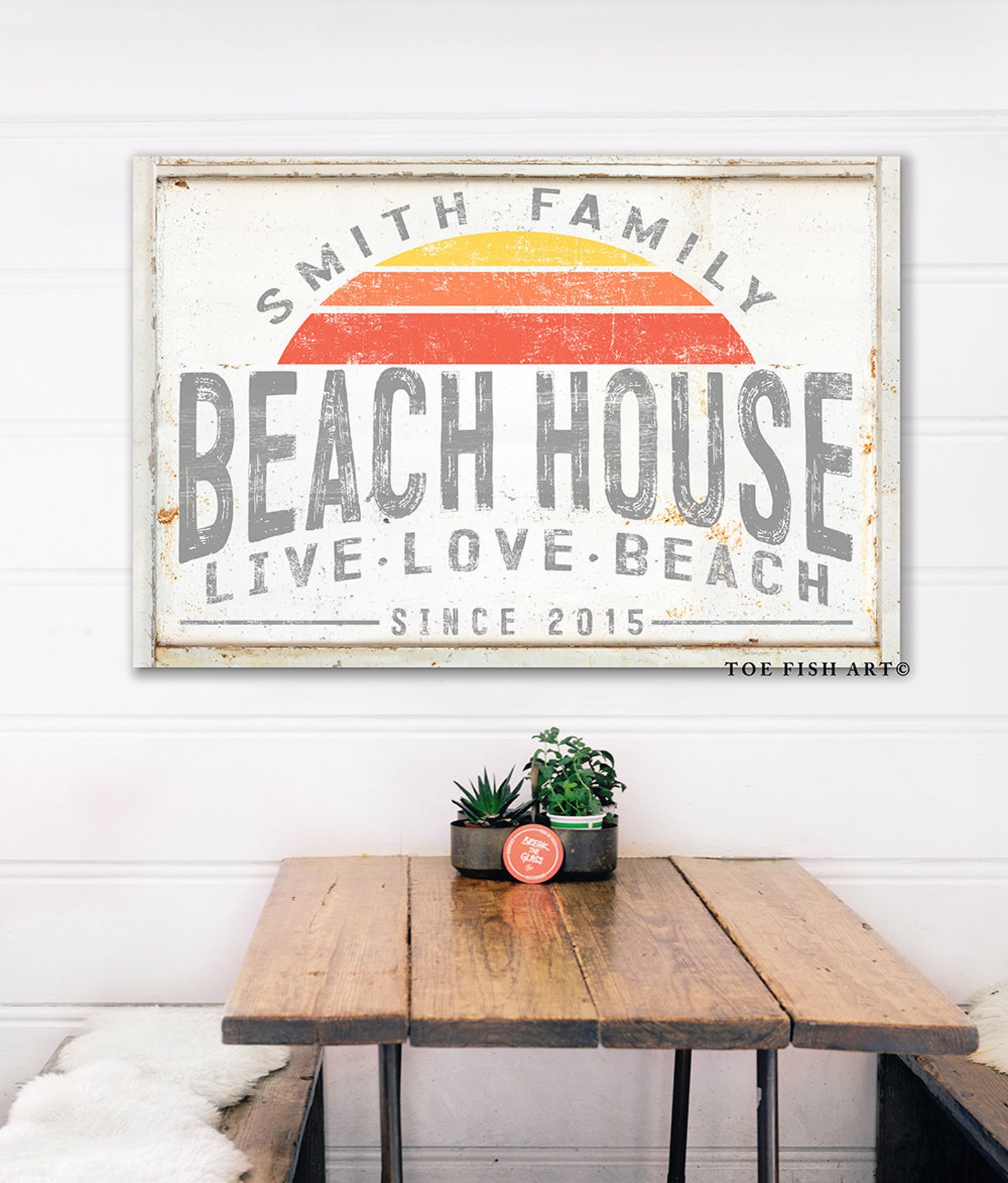 Personalized Beach House Sign Coastal Cottage Wall Art Custom - Etsy Sweden