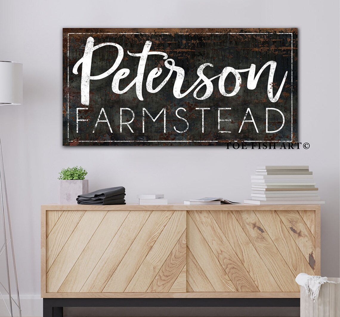 Family Name Sign Last Name Established Signs Gift for Her - Etsy