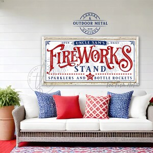 4th of July Sign Fireworks Stand Sign Personalized Wall Decor 1776 ...