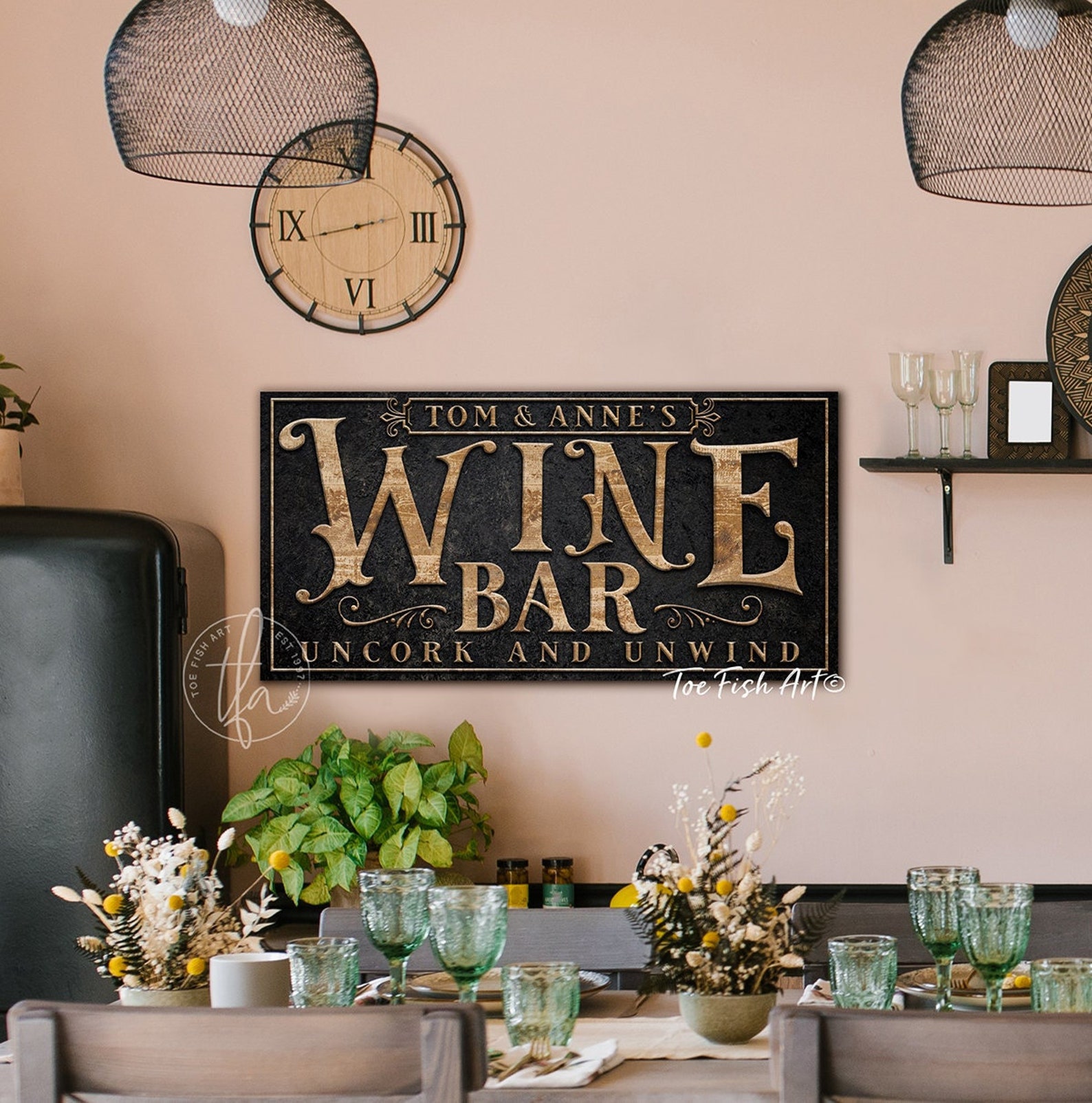 Wine Bar Sign Lounge Sign Wine Tasting Room Art Personalized - Etsy