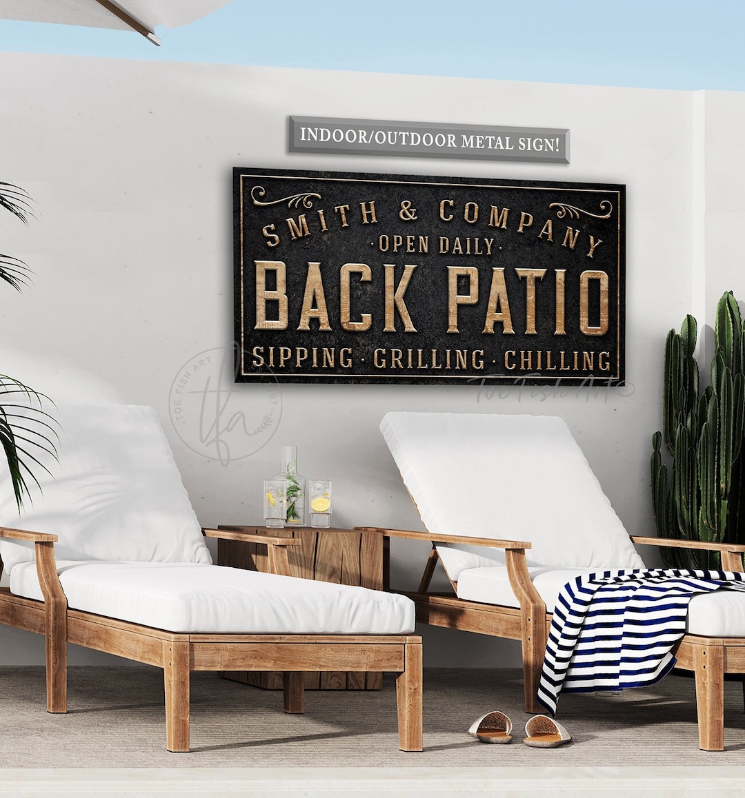 Personalized Back Patio Sign Outside Backyard Bar and Grill Signs Pool ...
