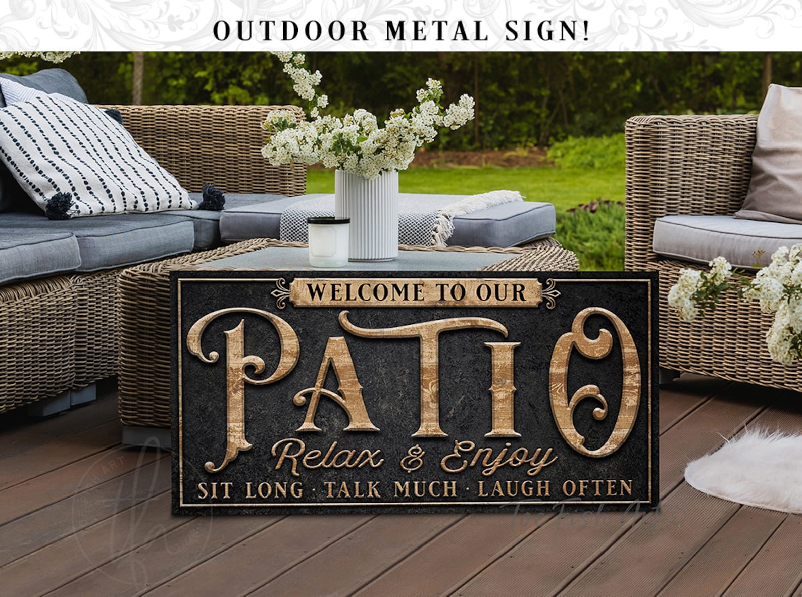 Personalized Patio Sign Backyard Bar and Grill Pool Deck Custom Name ...