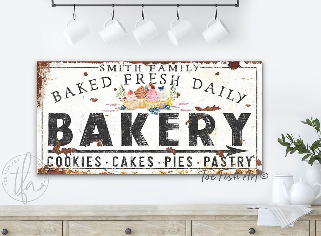 Bakery Sign Modern Farmhouse Wall Decor Cupcakes Pies Kitchen Sign ...