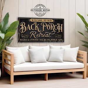 Personalized Back Porch Sign Rustic Backyard Bar & Grill Pool Deck ...
