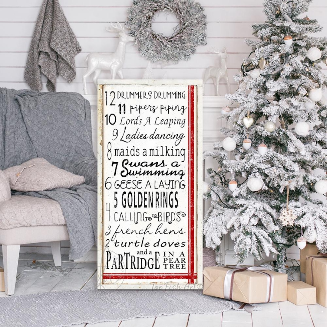 12 Days of Christmas Sign Modern Farmhouse Wall Decor Holiday Xmas ...