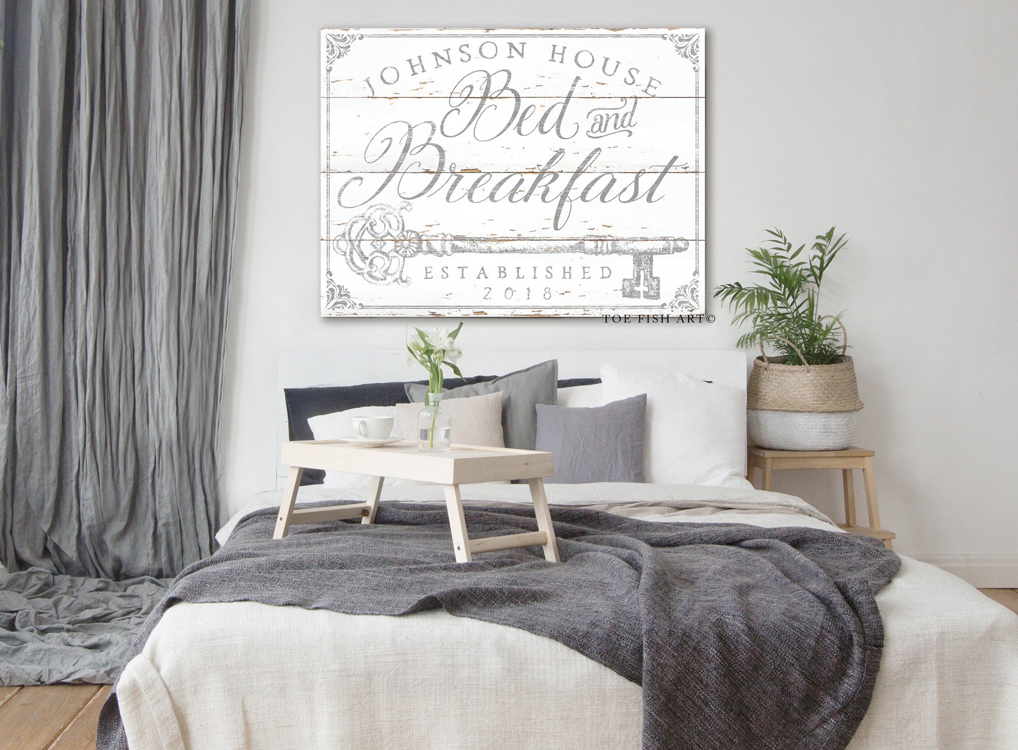 Bed and Breakfast Sign Rustic Farmhouse Wall Decor Name | Etsy